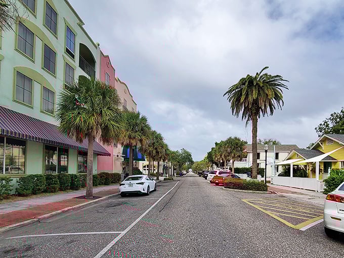 Pastel-colored buildings line Fernandina Beach's streets &ndash; a painter's palette of architectural charm from another century.