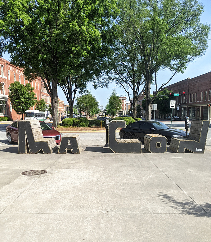 Macon's signature "MACON" installation makes for the perfect photo op – spelling it out for visitors who might need reminding where they are.