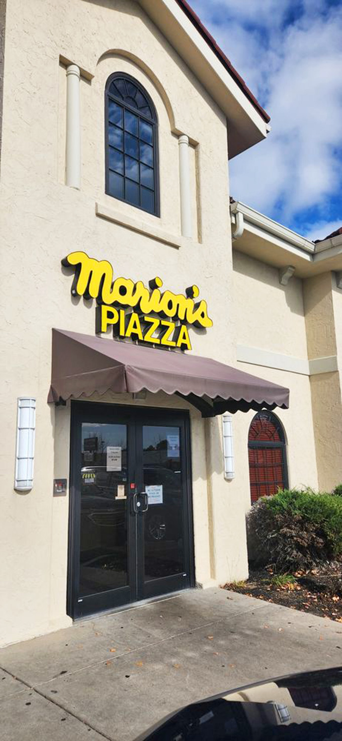 The elegant building design proves that great pizza can come from places that look like architectural gems.