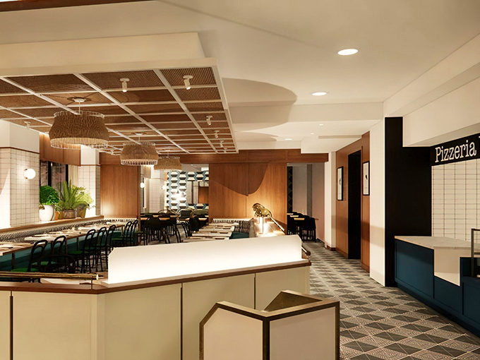 Bardea's contemporary interior matches its forward-thinking approach to pizza. That open kitchen turns pizza-making into performance art.