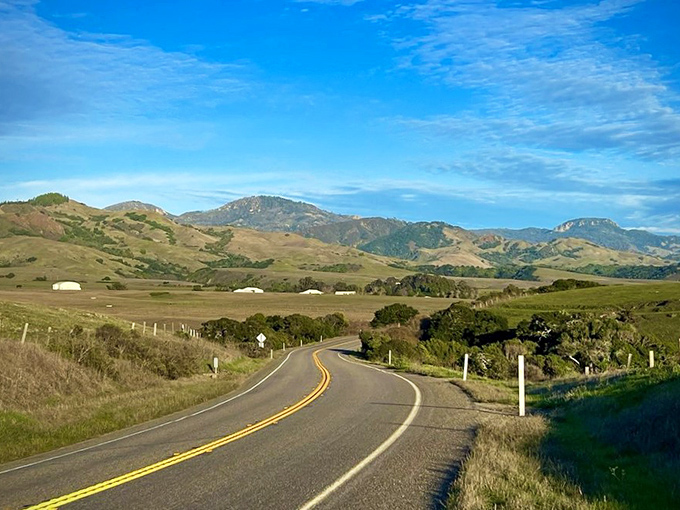 The winding roads near San Simeon promise adventures where the journey itself becomes the destination. California dreaming indeed!