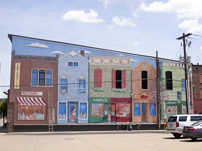 A vibrant mural brightens Uhrichsville's downtown, adding artistic flair to a town where living costs won't paint you into a financial corner.