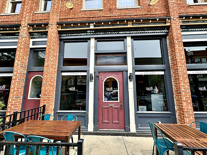 1808 American Bistro's inviting entrance promises the kind of meal that makes you forget to check your phone&mdash;possibly the highest modern compliment.