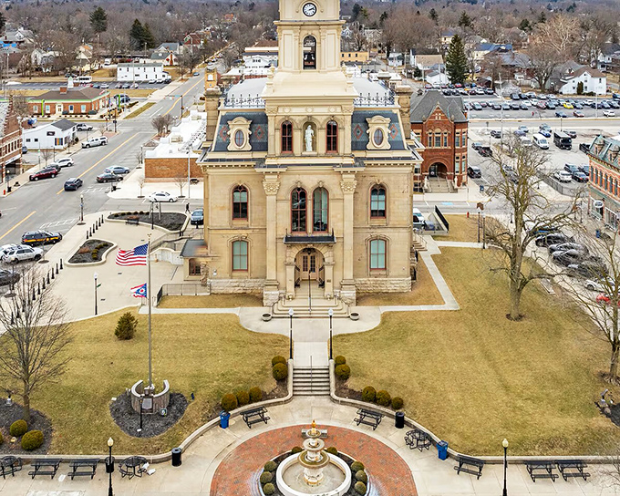 The Logan County Courthouse commands attention from its manicured grounds. Government buildings just don't make statements like this anymore.