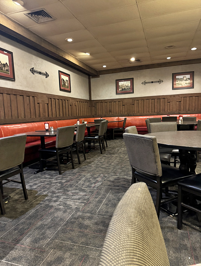 Red vinyl booths and wood-paneled walls create the perfect backdrop for family celebrations or Tuesday night "I don't feel like cooking" dinners.