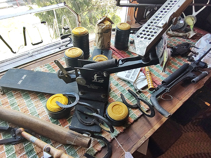 Workshop treasures that remind us when "DIY" wasn't a trend but a necessity. That hand drill has more character than my first apartment.