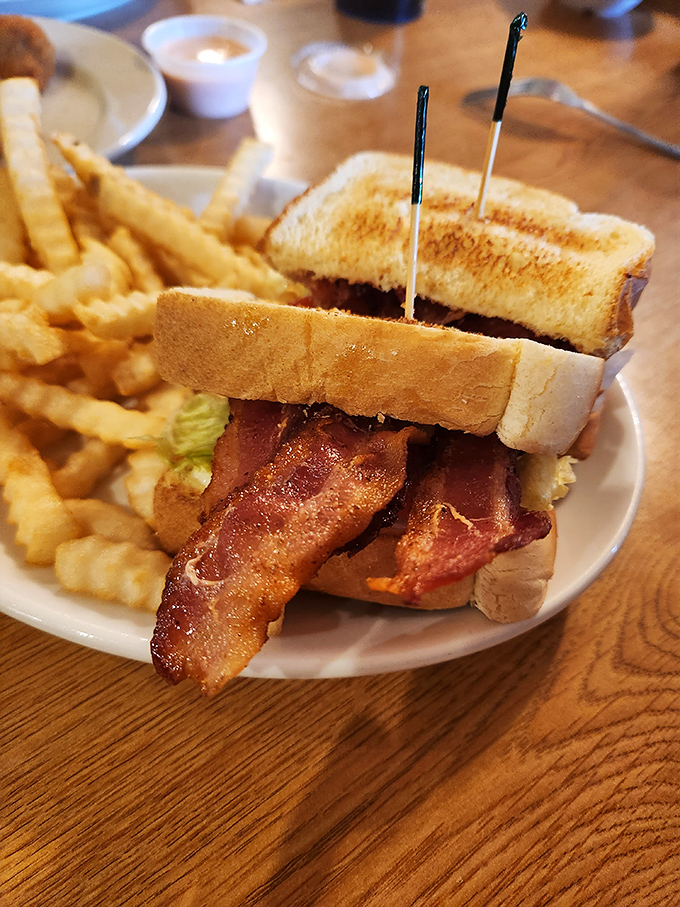 The BLT&mdash;where bacon is the star, lettuce and tomato are the supporting cast, and those golden fries deserve their own standing ovation.