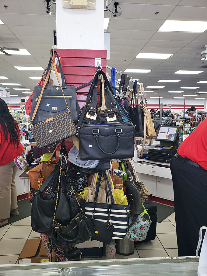 Handbag heaven where designer labels hide among everyday totes&mdash;retail detective work with potentially fabulous rewards.