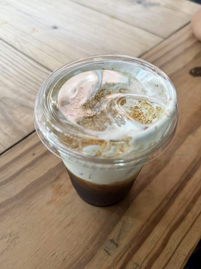 This iced coffee with a cloud of cream looks like the beverage equivalent of a perfect Florida day.