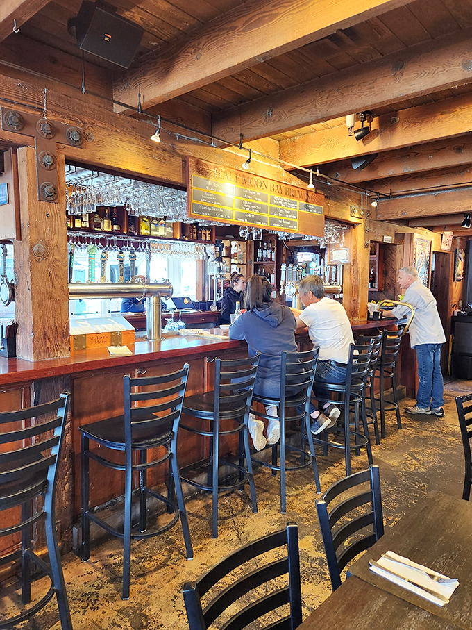 The bar at Barbara's&mdash;where locals gather to debate important matters like whether today's chowder is even better than yesterday's.