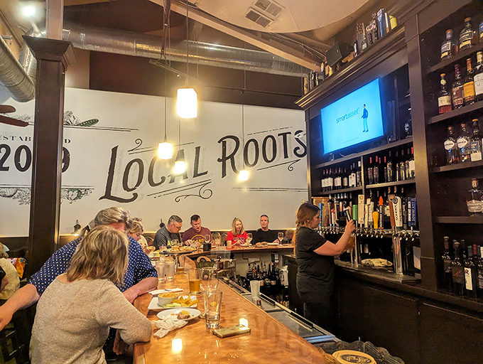The bar at Local Roots isn't where you drown sorrows&mdash;it's where you celebrate finding a place that understands what drinking with good food means.