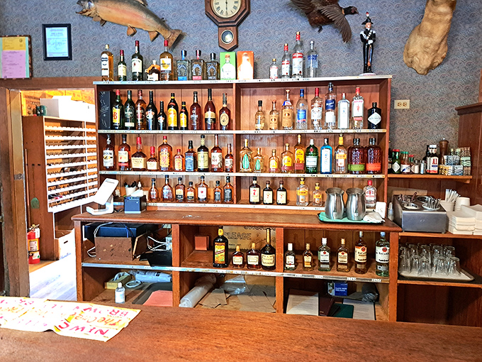 The bar's impressive lineup of spirits suggests that while Pescadero may be small, its residents' appreciation for a good drink is anything but.