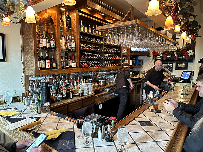 A bar that understands the importance of a good pour. The well-stocked shelves promise the perfect pairing for whatever you're craving.