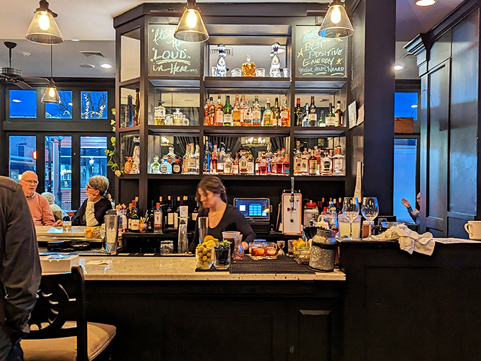 Behind every great meal is a well-stocked bar with bottles standing like soldiers ready to enhance your dining adventure.