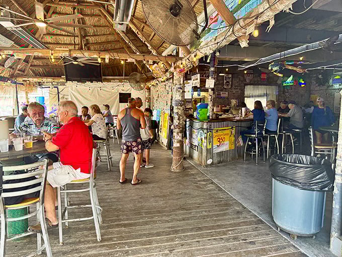 The rustic bar area proves that sometimes the best dining experiences happen where you least expect them. 