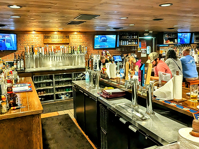 Behind this bar, countless legends have been born, as servers prepare to deliver burgers that require a team lift to reach the table.