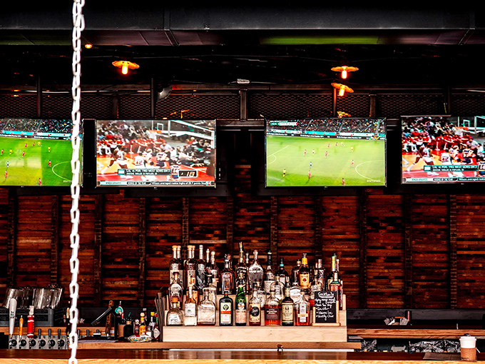 Sports on the screens, spirits on the shelves&mdash;Walter's bar area proves BBQ and bourbon is America's most underrated power couple.