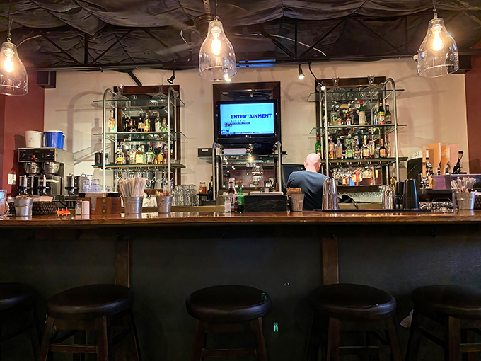 The bar isn't just for evening libations&mdash;morning mimosas and Bloody Marys flow freely from this well-stocked breakfast command center.