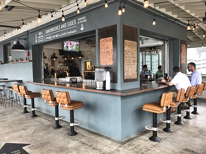 The bar area&mdash;where bourbon meets barbecue in a match made in Southern heaven. Those swivel seats have witnessed many moments of food euphoria.