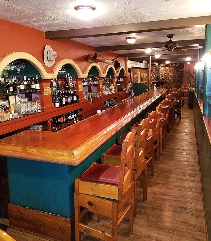 A bar straight out of a Western movie set, but with better lighting and cocktails that don't make you go blind.