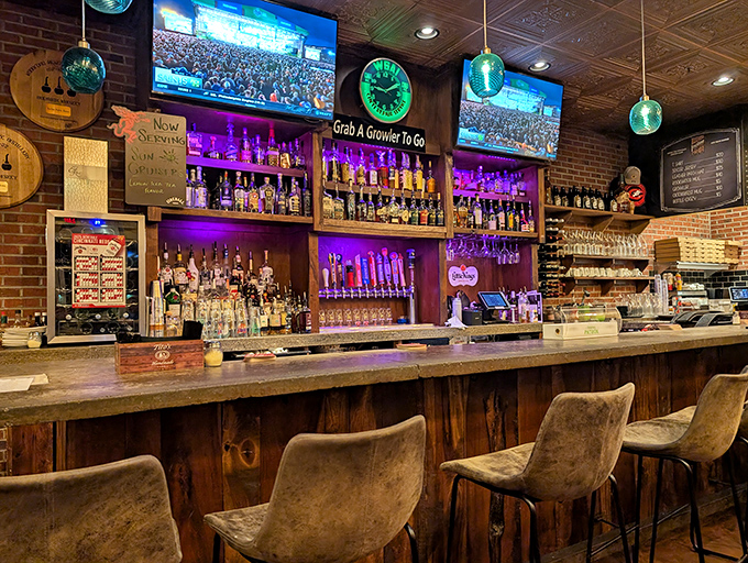 Behind this impressive bar lies liquid inspiration &ndash; craft beers and cocktails that perfectly complement every hearty dish.