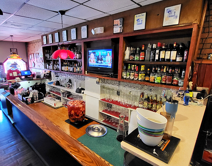 A well-stocked bar that promises the perfect wine pairing or cocktail to complement your Italian feast &ndash; no passport required.