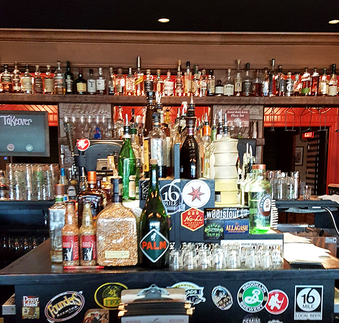 A bar stocked well enough to make you consider whether "breakfast cocktail" should be more widely accepted as a legitimate concept.