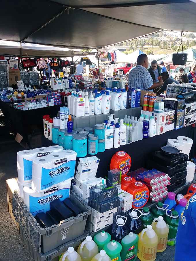 The household essentials booth proves that practical shopping and treasure hunting aren't mutually exclusive&mdash;soap never looked so exciting in its natural habitat.