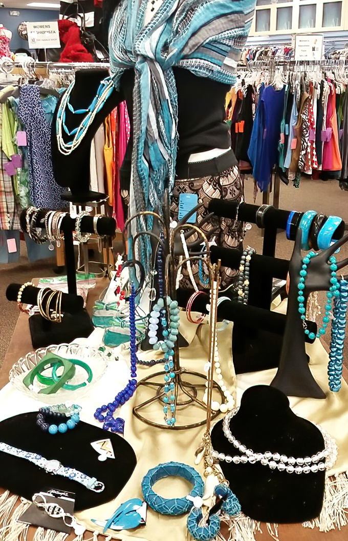 Jewelry displays that would make a magpie swoon. These beads and baubles are ready for their second act on your wrists and necklines.