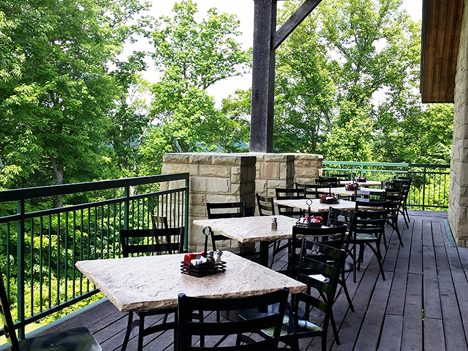 Outdoor dining with a view that makes you forget your phone exists&mdash;until you absolutely need to capture it for posterity.