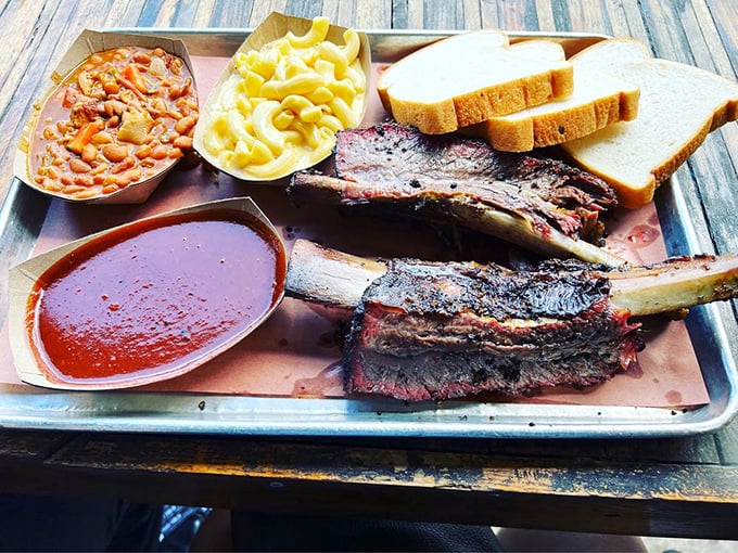 Beef ribs that could double as medieval weapons, if medieval weapons were this deliciously tender and smoky.
