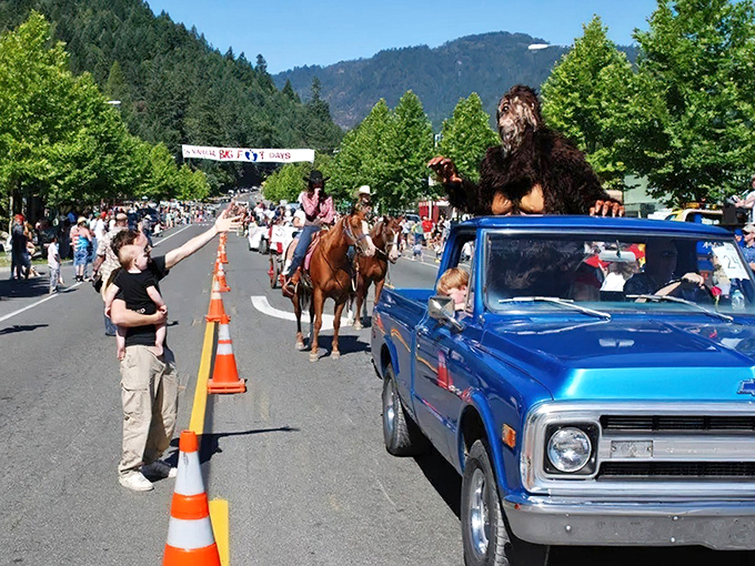 Bigfoot sightings aren't guaranteed in Mariposa, but during festival time, the elusive creature makes special appearances alongside vintage trucks and horses.