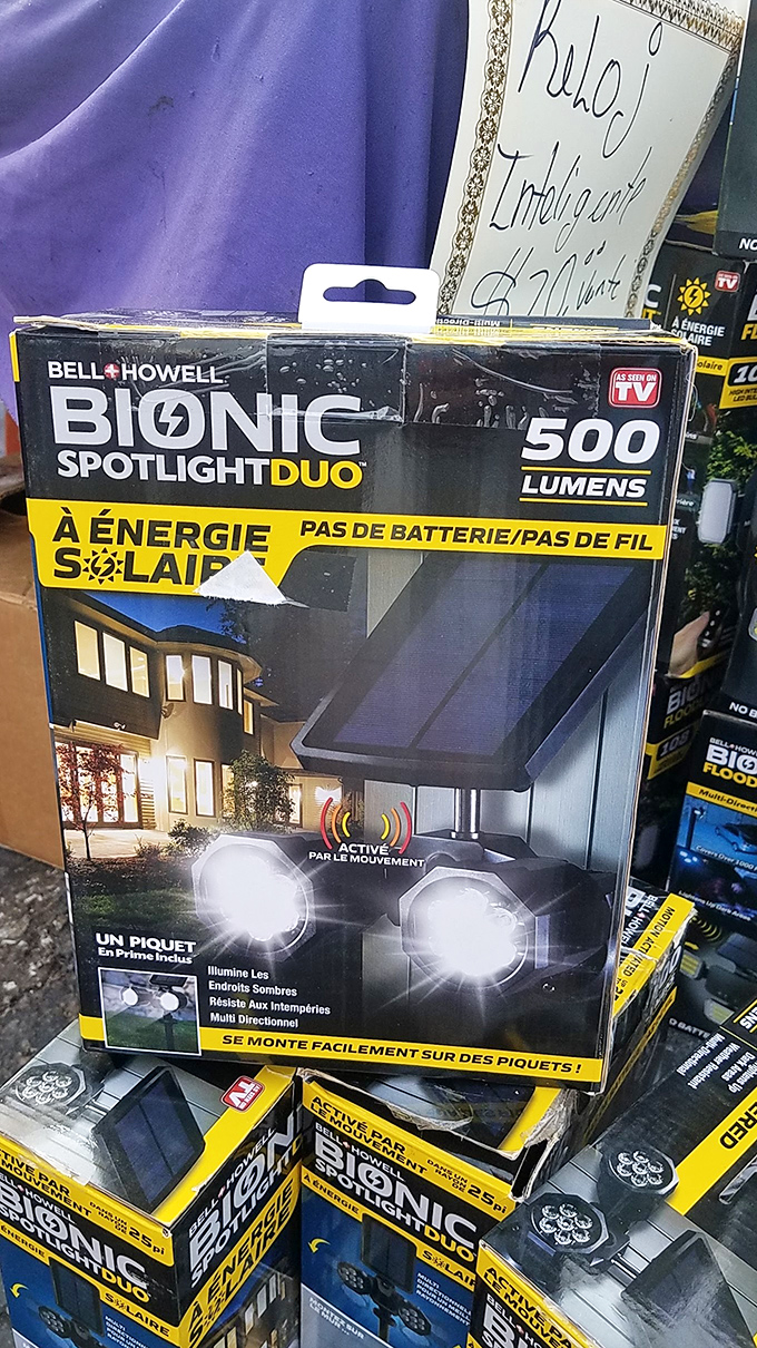 Dual spotlights ready to illuminate your next outdoor adventure or backyard barbecue gathering with friends.