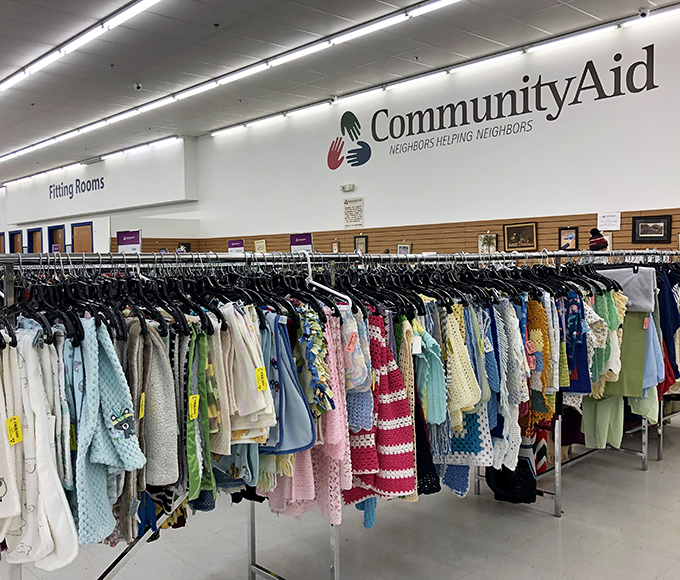 The clothing section near the fitting rooms showcases an impressive array of options, meticulously organized to help you find your next favorite outfit.