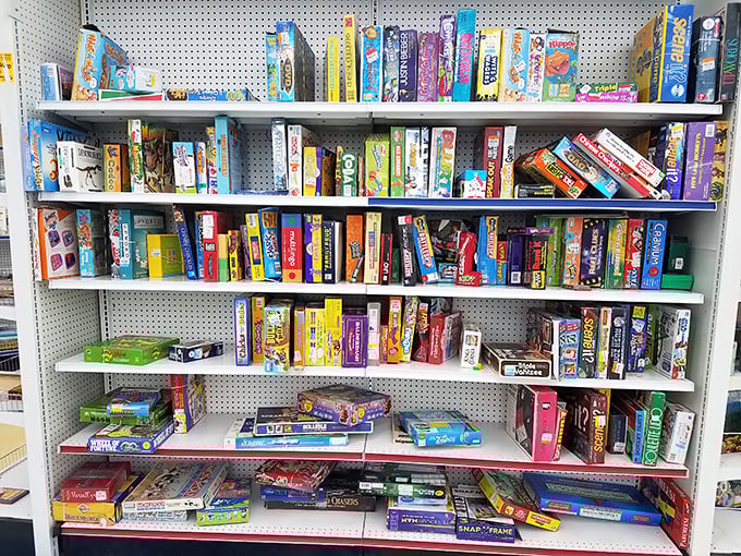 Board games stack like entertainment archaeology, preserving decades of family fun and friendly competition.