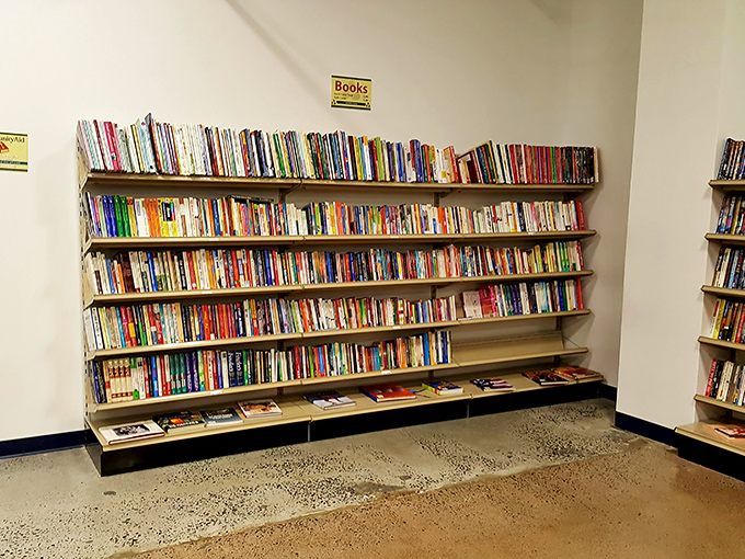 Bookworms rejoice! Literary treasures organized by genre create a rainbow of reading possibilities at prices even librarians would envy.