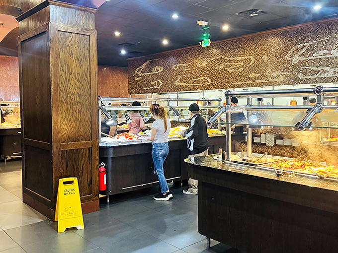 The thoughtfully designed buffet layout prevents the dreaded "buffet traffic jam," ensuring a smooth journey from empty plate to food coma.