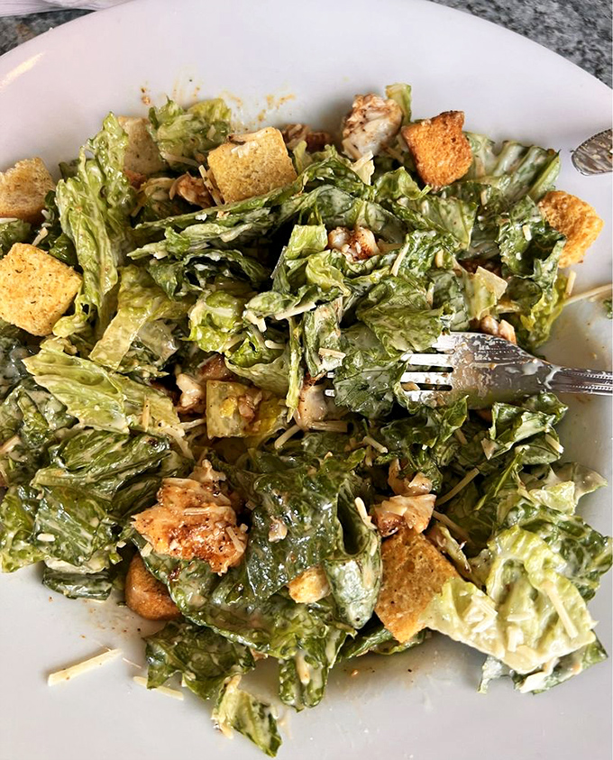 A Caesar salad that actually deserves your attention. Crisp romaine embraces tender mahi-mahi in a dance of textures that makes eating greens a pleasure.