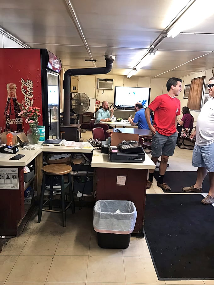 The command center of BBQ operations. Where orders are taken, cash is exchanged, and the gateway to smoked meat paradise is managed with care.