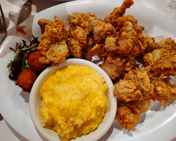 Cheese grits and hush puppies: the Southern comfort food dream team that never disappoints hungry souls.