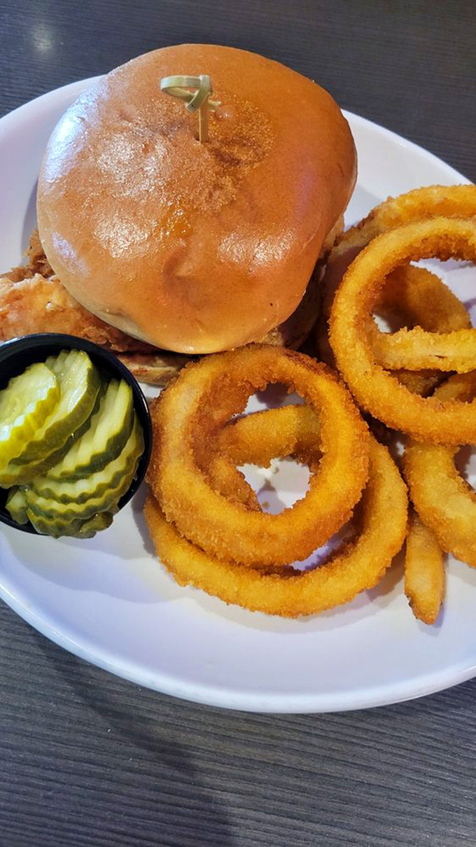 The chicken sandwich and onion ring combo&mdash;a partnership more iconic than Batman and Robin, with pickles playing the role of Alfred.