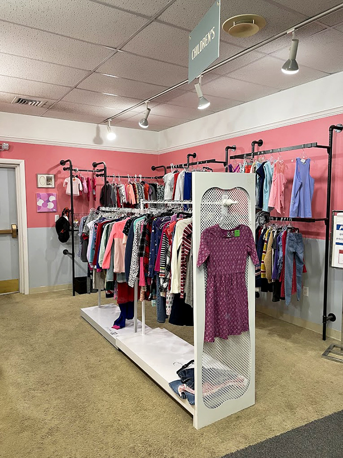 The children's clothing section is a parent's dream&mdash;outfits barely worn before growth spurts rendered them too small, now priced for actual human budgets.