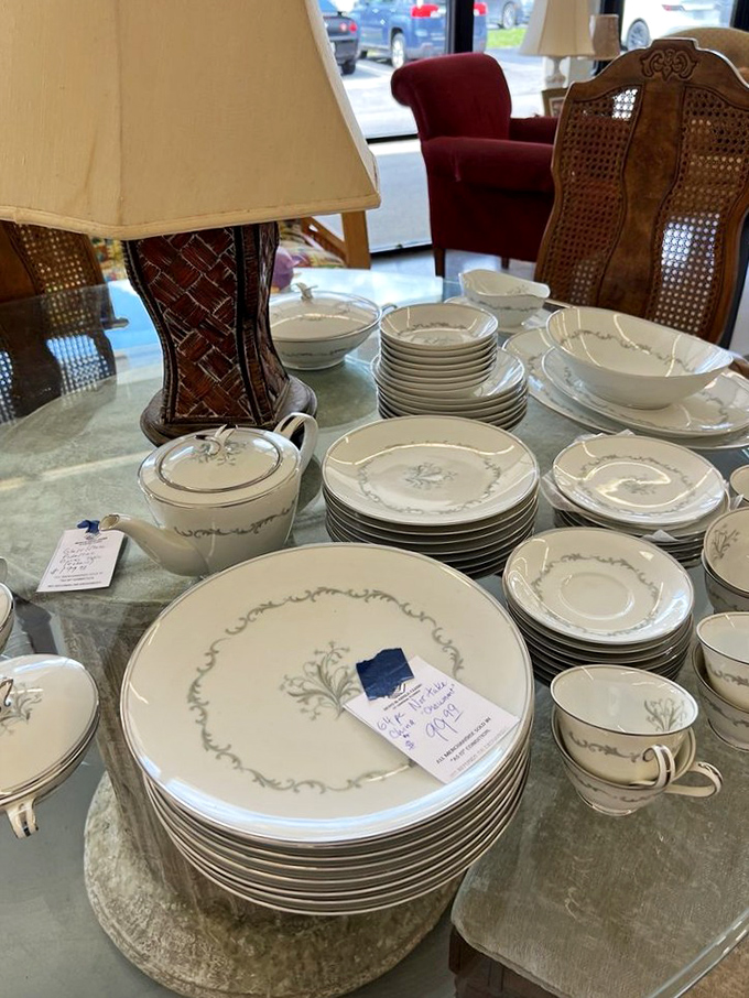 Fine china sets that remember dinner parties when people actually used the good dishes.
