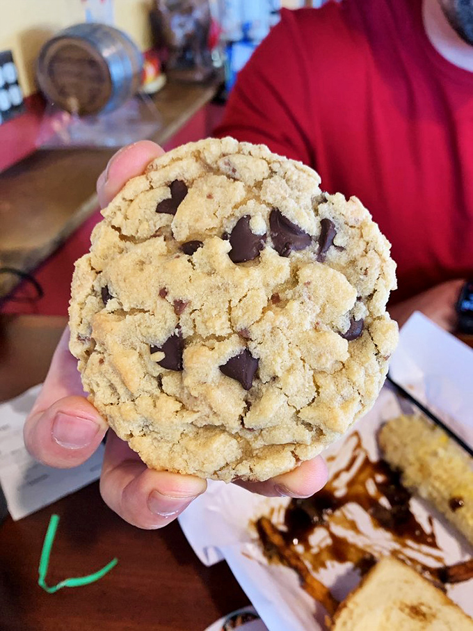 A chocolate chip cookie the size of your palm, with the perfect crisp-to-chewy ratio. The sweet finale to a smoky symphony. 