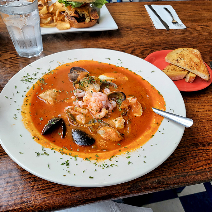 This seafood stew is like a United Nations summit of the sea&mdash;shrimp, mussels, and fish negotiating a delicious peace treaty in tomato broth.