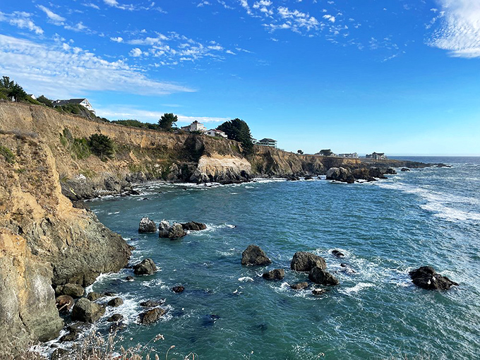 The rugged coastline of Shelter Cove reveals why highway builders simply gave up and went inland, leaving this pristine wilderness intact.