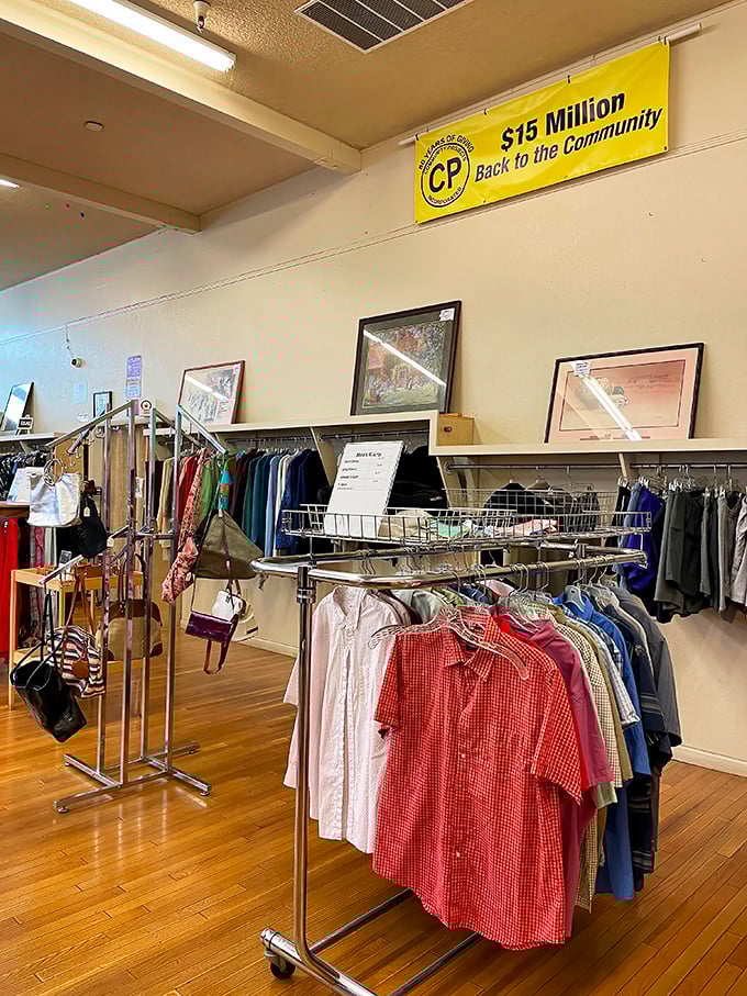 A banner proudly announces $15 million given back to the community &ndash; shopping here isn't just thrifty, it's practically philanthropic.