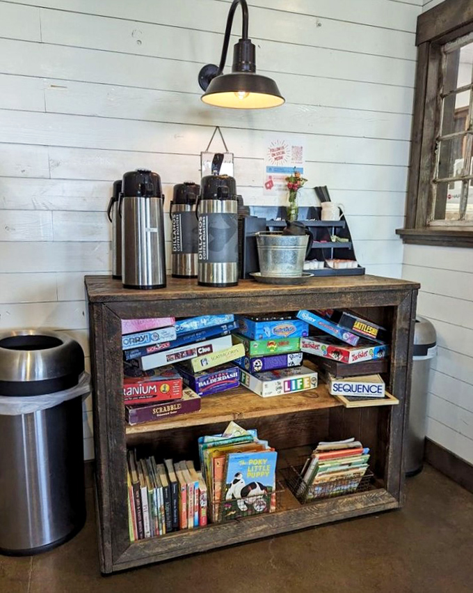 Coffee station meets game collection&mdash;because nothing pairs better with caffeine and sugar than challenging your pie partner to Scrabble domination.