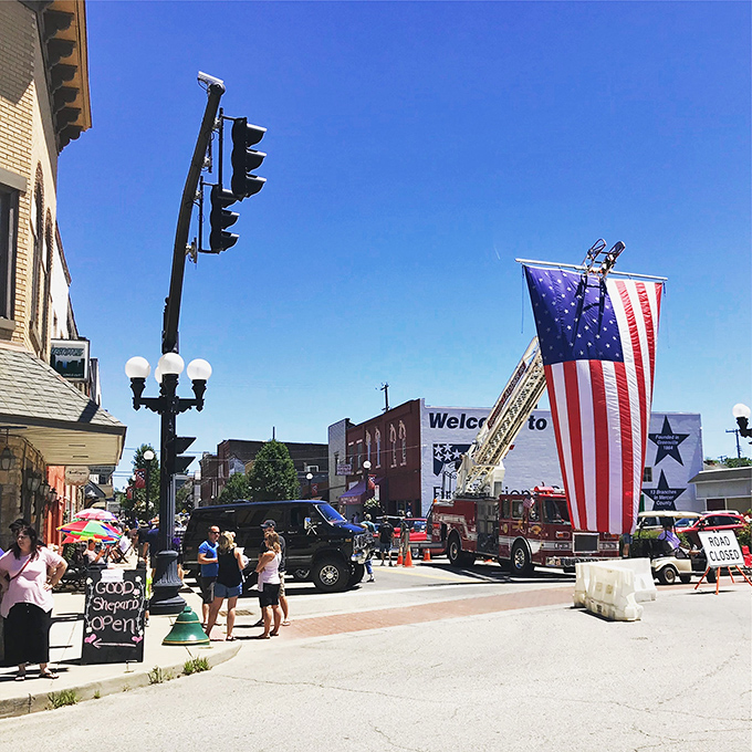 Small-town celebrations where the American flag is bigger than some big-city apartments and everyone knows which casserole you'll bring.