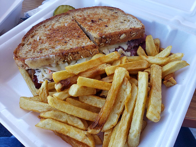 A sandwich and fries that prove simplicity, when done right, beats complexity every time. This is lunch as it was meant to be.